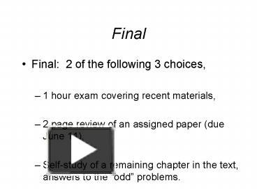 PPT – Final PowerPoint presentation | free to download - id: 730ae-ZDc1Z