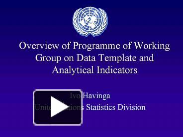 PPT – Overview of Programme of Working Group on Data Template and ...