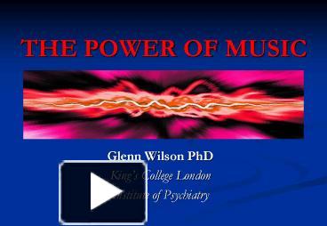 THE POWER OF MUSIC presentation | free to view