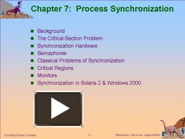 PPT – Chapter 7: Process Synchronization PowerPoint presentation | free ...