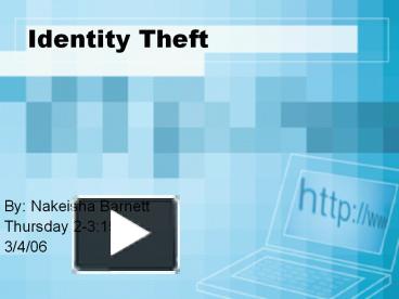 Identity Theft presentation | free to download