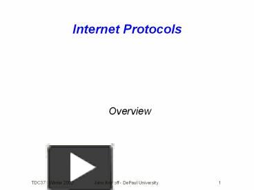 PPT – Internet Protocols PowerPoint presentation | free to download ...