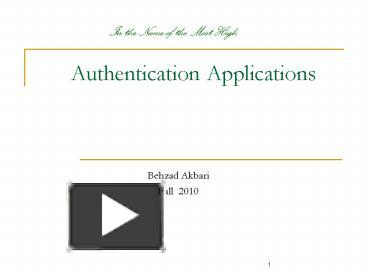 PPT – Authentication Applications PowerPoint presentation | free to ...