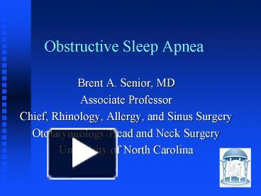 Obstructive Sleep Apnea presentation | free to view