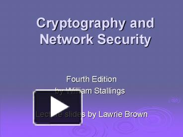 PPT – Cryptography and Network Security PowerPoint presentation | free ...