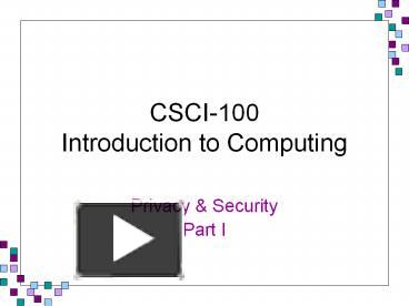 PPT – CSCI-100 Introduction to Computing PowerPoint presentation | free ...