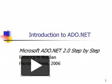 PPT – Introduction to ADO.NET PowerPoint presentation | free to ...