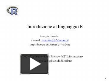 PPT – Introduzione a R PowerPoint presentation | free to download - id ...