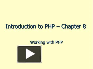 Introduction to PHP presentation | free to download
