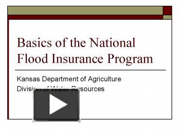PPT – Basics of the National Flood Insurance Program PowerPoint ...