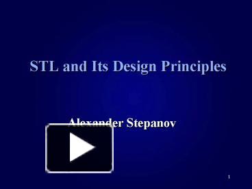 PPT – STL and Its Design Principles PowerPoint presentation | free to ...