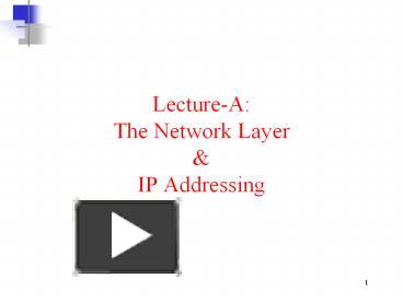 PPT – Lecture-A: The Network Layer PowerPoint presentation | free to ...