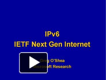Introduction to the IPv6 Protocol presentation | free to download