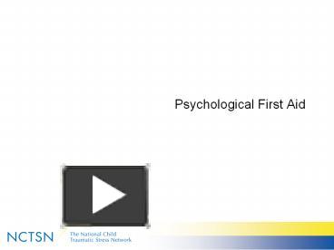 PPT – Psychological First Aid PowerPoint presentation | free to view ...
