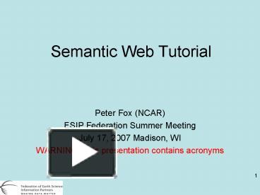 PPT – Semantic Web Tutorial PowerPoint presentation | free to view - id ...