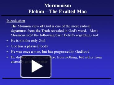 PPT – Mormonism Elohim PowerPoint presentation | free to download - id ...