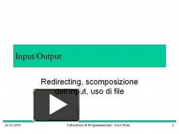 PPT – Input/Output PowerPoint presentation | free to download - id ...