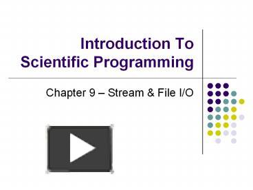 PPT – Introduction To Scientific Programming PowerPoint presentation ...