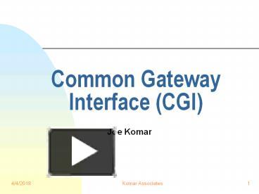 Common Gateway Interface (CGI) presentation | free to download