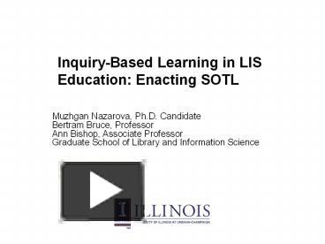 PPT – Inquiry-Based Learning in LIS PowerPoint presentation | free to ...