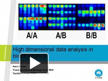 PPT – High dimensional data analysis in bioinformatics PowerPoint ...