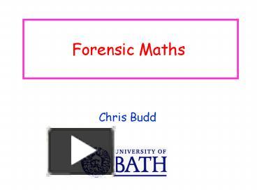 PPT – Forensic Maths PowerPoint presentation | free to download - id ...