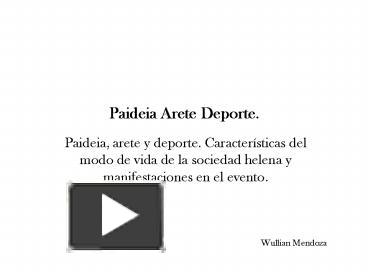 Paideia Arete Deporte. presentation | free to download