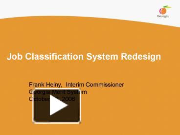 Job Classification System Redesign presentation | free to view