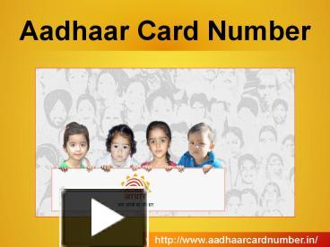 Aadhaar Card presentation | free to download