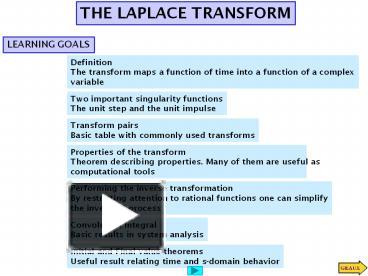 THE LAPLACE TRANSFORM presentation | free to download