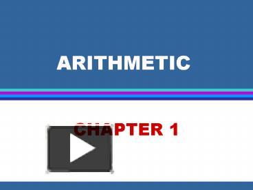 ARITHMETIC presentation | free to download