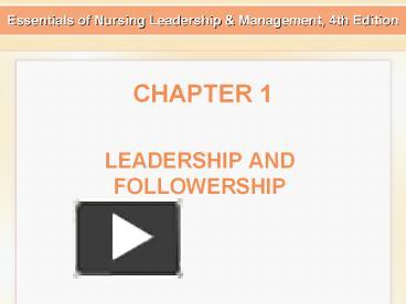 LEADERSHIP AND FOLLOWERSHIP presentation | free to download