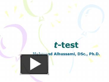t-test presentation | free to download