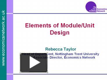 Elements of Module/Unit Design presentation | free to download