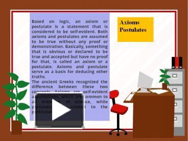 Axioms and Postulates presentation | free to download