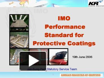 PPT – IMO Performance Standard for Protective Coatings PowerPoint ...