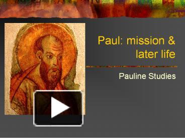 Paul: mission presentation | free to download