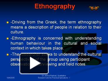 Ethnography presentation | free to download