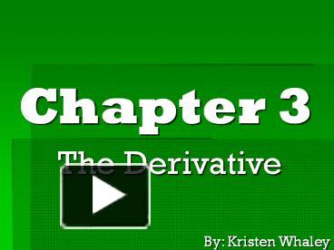 PPT – The Derivative PowerPoint presentation | free to view - id ...