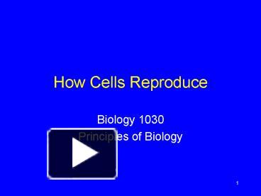 How Cells Reproduce presentation | free to view