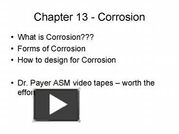 Chapter 13 Corrosion presentation | free to view