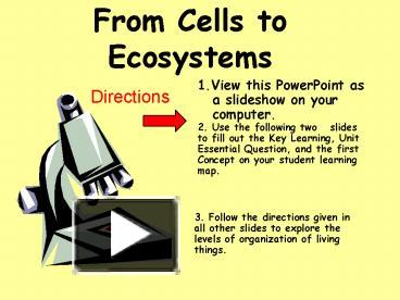 PPT – From Cells to Ecosystems PowerPoint presentation | free to view ...