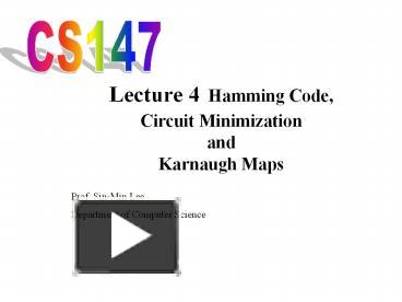 Lecture 4 Hamming Code, presentation | free to view