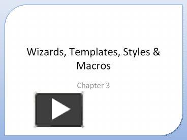 Wizards, Templates, Styles presentation | free to download