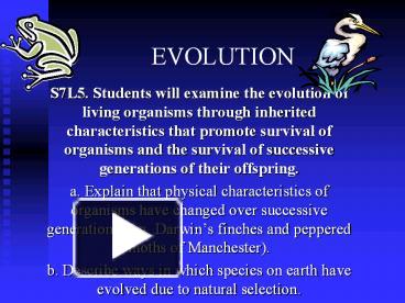 PPT – EVOLUTION PowerPoint presentation | free to download - id: 749f2a ...