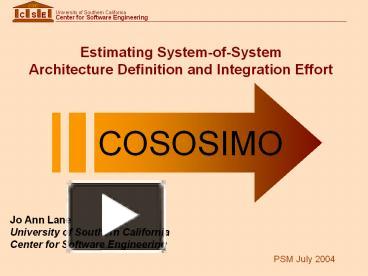 PPT – Estimating System-of-System Architecture Definition and ...
