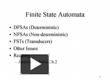 Finite State Automata presentation | free to view