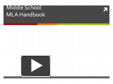 Middle School MLA Handbook presentation | free to view