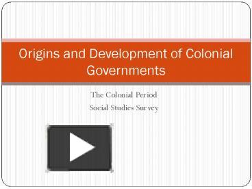 The Colonial Period presentation | free to download