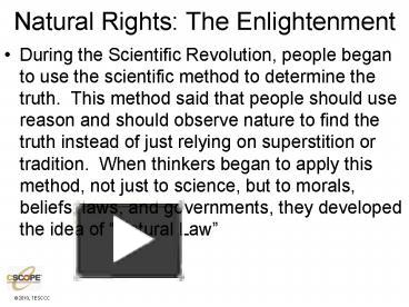 Natural Rights: The Enlightenment presentation | free to download